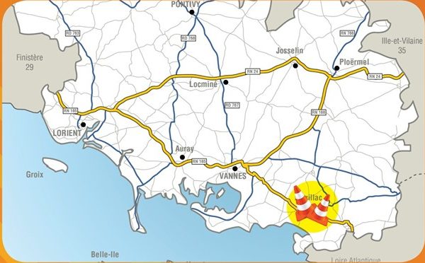 Travaux routiers - RN165 - Ville de Muzillac